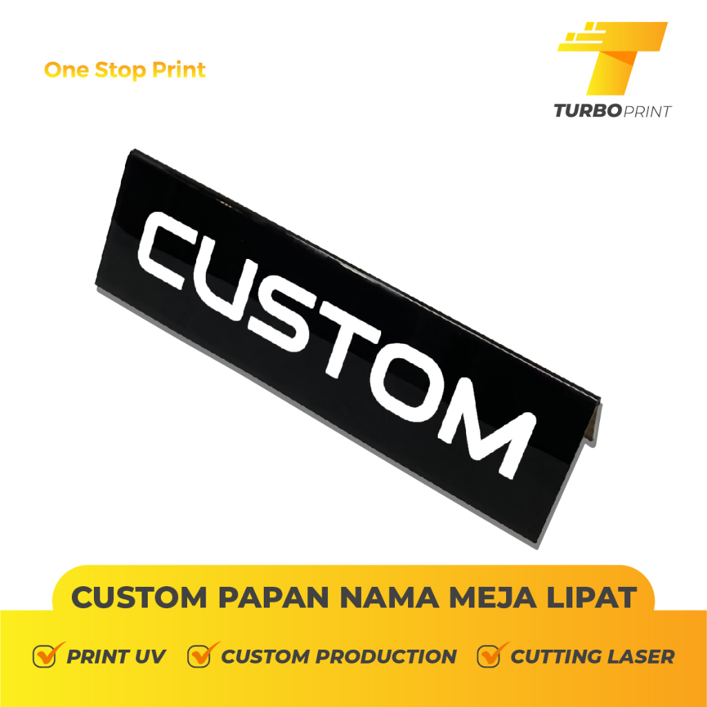 Jual Table Sign Custom Tulisan Papan Meja Acrylic UV Akrilik Tekuk ...