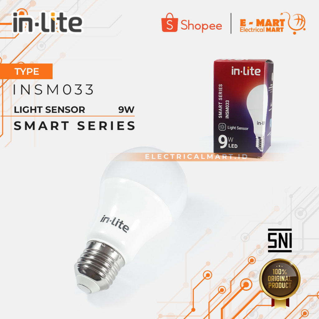 Jual INLITE LED Lampu Sensor Cahaya 9 Watt / LED Smart Bulb Sensor ...