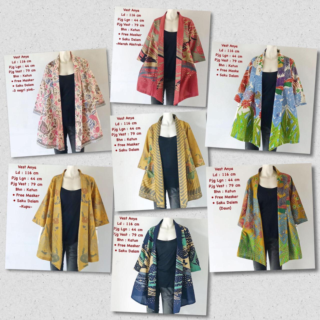 Jual VEST ANYA floris / VEST BATIK TERBARU / BAJU NGANTOR / BAJU ...