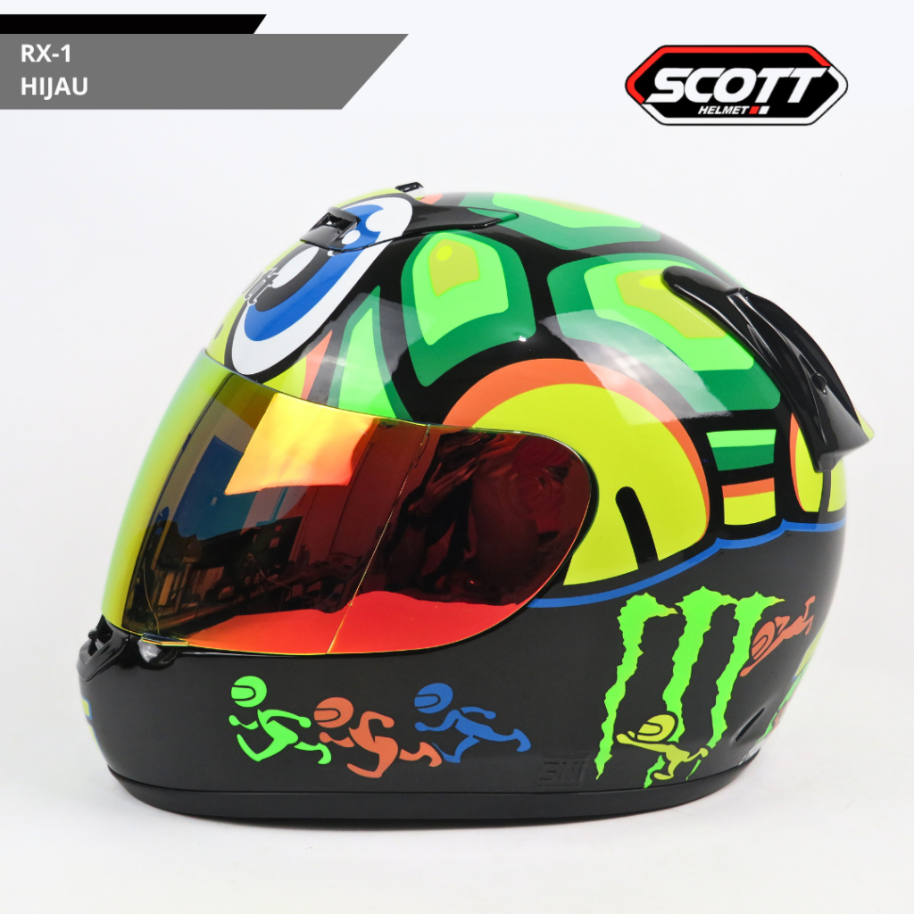 Jual Helm SCOTT RX-1 / Helm Full Face / Hijau Tartaruga / Helm SNI ...