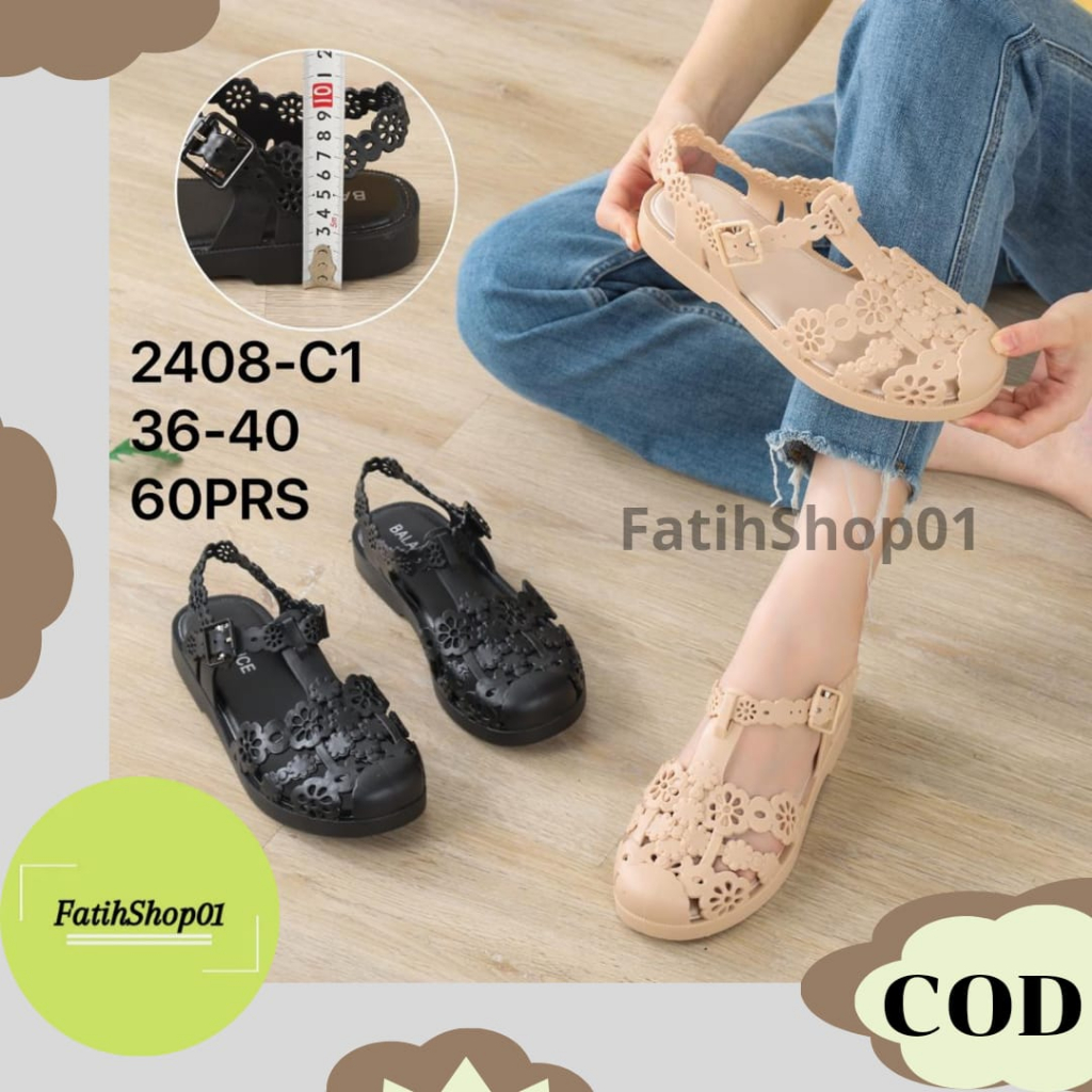 Jual sepatu jelly wanita Import High Quality 2408-C1 (36-40) Sepatu ...