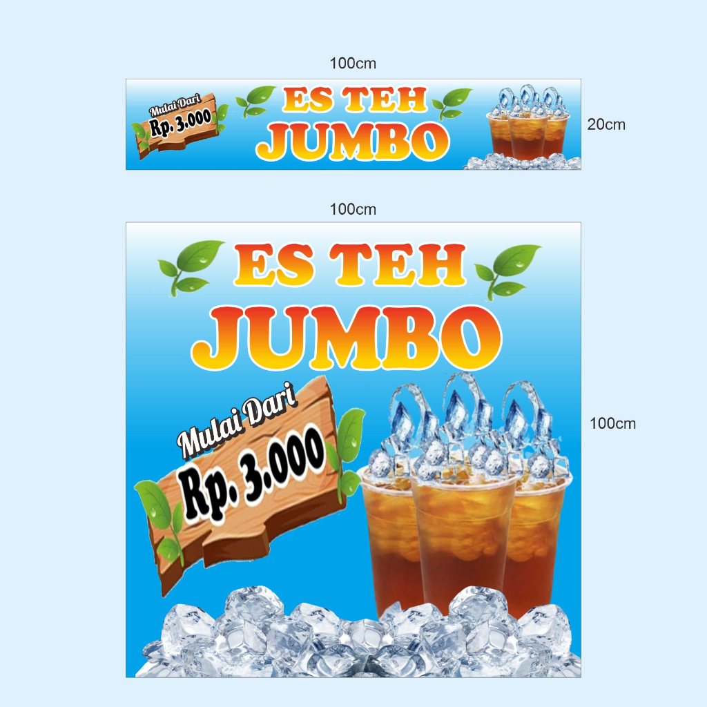 Jual SPANDUK BANNER ES TEH JUMBO - PAKET ETALASE | Shopee Indonesia