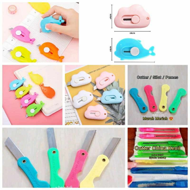 Jual Cutter Lucu Imut Bentuk Awan Dholpin / Silet / Pemes - Ecer Cutter ...