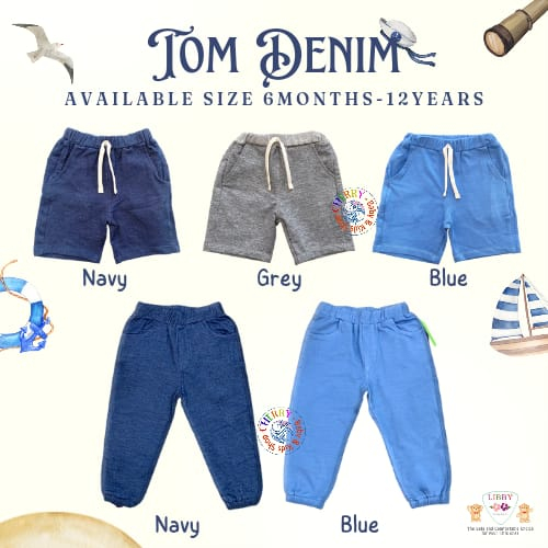 Jual Libby Tom Short Denim 9 Bulan - 8 Tahun Celana Pendek Denim / Motf / Polos Anak Unisex ...