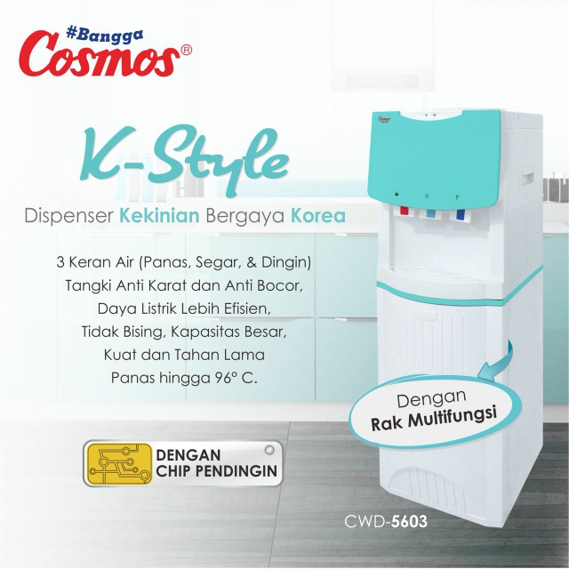 Jual Cosmos CWD 5603 Dispenser CWD5603 Dispenser Hot , Cold & Normal ...