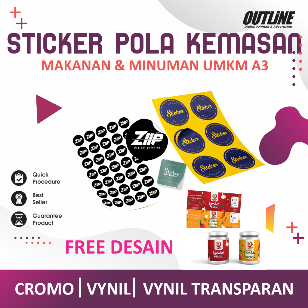 Jual STICKER LABEL KEMASAN MAKANAN & MINUMAN UMKM | Shopee Indonesia