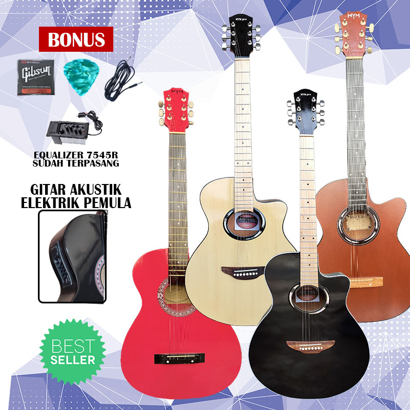 Jual Gitar Pemula Akustik Elektrik murah bonus lengkap FREE PACKING ...