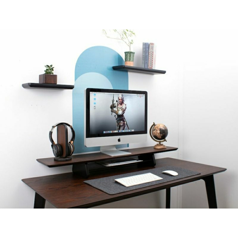 Jual Stand monitor panjang kaki 2 kekinian | Meja Monitor Rak Bawah ...