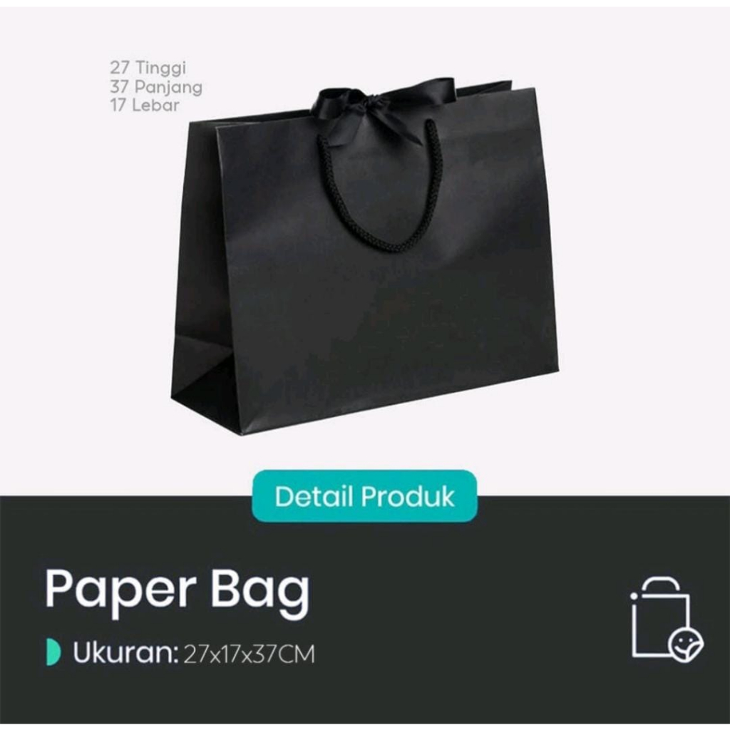 Jual PAPER BAG POLOS HITAM SEDANG//PAPER BAG HITAM | Shopee Indonesia