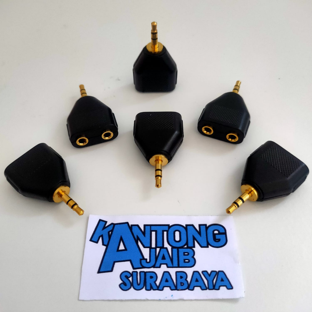 Jual T Mini Stereo 2 Soket Mini Stereo Gold T Mini Stereo 3.5mm to 2 ...
