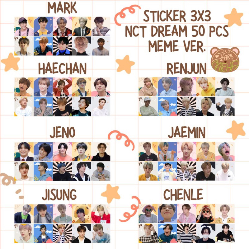 Jual [READY STOCK] isi 50 pcs NCT Dream 3x3 sticker meme ver. | Shopee Indonesia