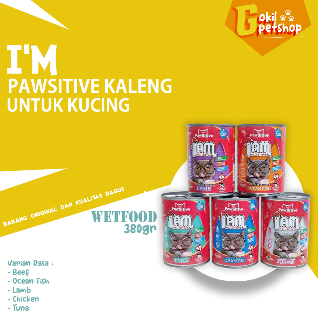 Jual Makanan Kucing Basah IAM Pawsitive Kaleng Wet food 380gr | Shopee ...