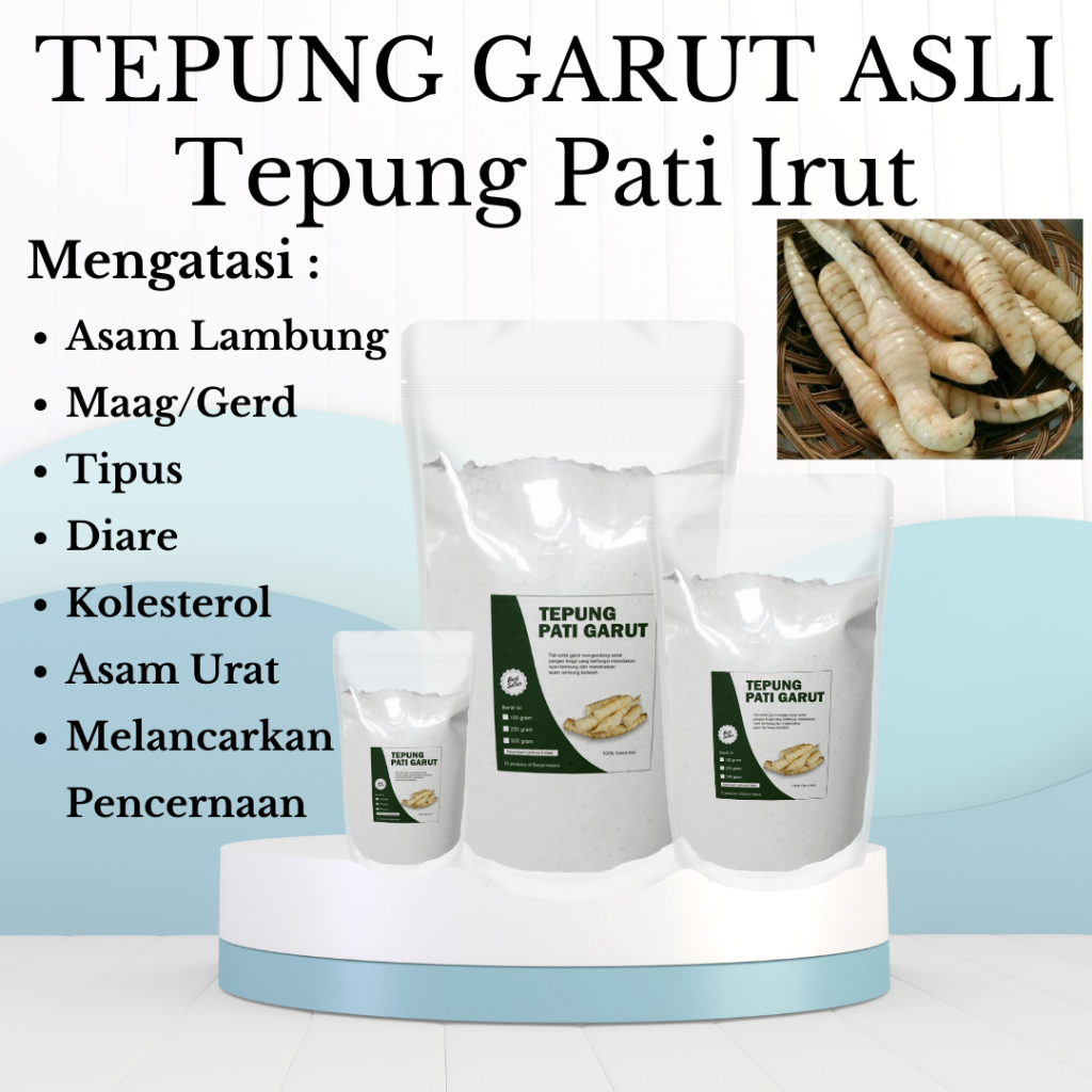 Jual tepung garut obat asam lambung tepung pati irut garut asli tepung ...