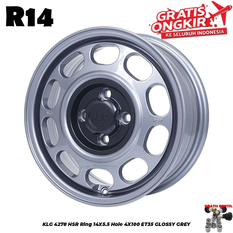 Jual Velg racing mobil Calya Sigra ring 14 HSR KLG R14 lebar 5,5 Pcd ...