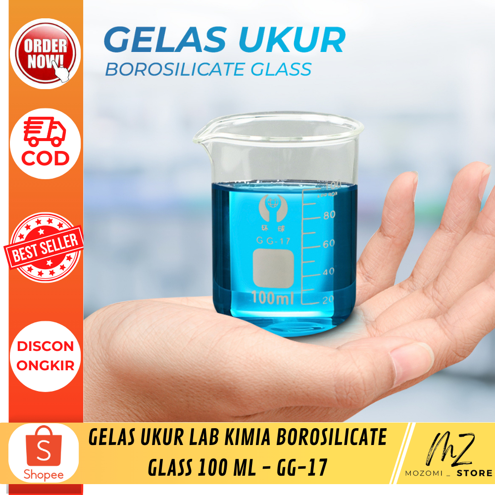 Jual Gelas Ukur Lab Kimia Borosilicate Glass 100 ml / Aksesoris gela ...