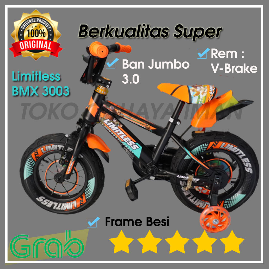 Jual Sepeda Anak Laki BMX LIMITLESS 3003 ukuran 12 16 18 Inch Usia 2 3 ...