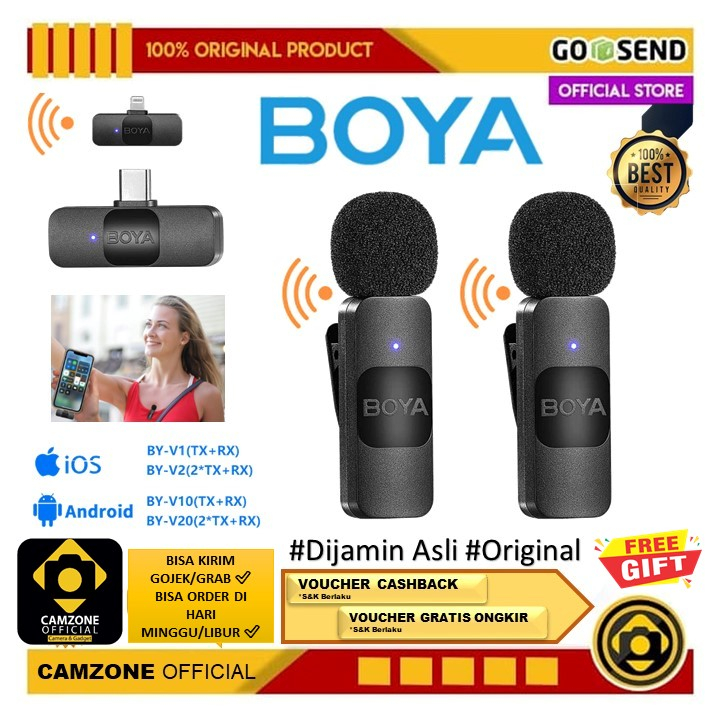 Jual Boya BY-V1/V2 Ultra-Compact 2.4Ghz Wireless Microphone | Shopee ...