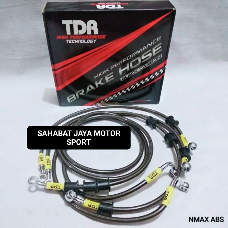 Jual Selang Rem Set Depan Belakang TDR Hitam Karbon Nmax Abs | Shopee Indonesia