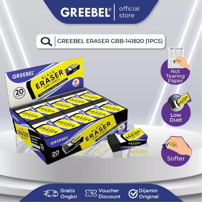 Jual 1 pack 40pcs Penghapus Greebel putih / penghapus Greebel hitam ...