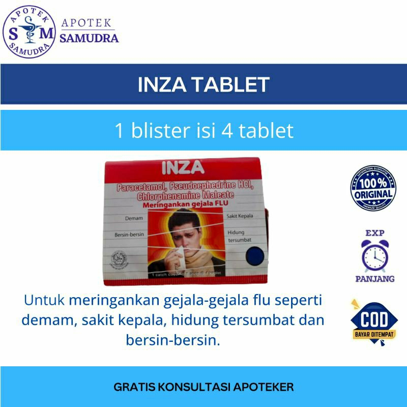 Jual Inza tab - 1 strip isi 4 tablet - obat menurunkan demam obat ...
