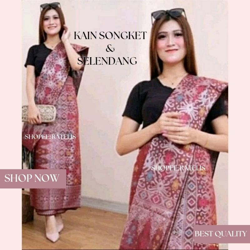 Jual Kain songket dayak pua kumbu dayak motif khas Kalimantan kenya ...