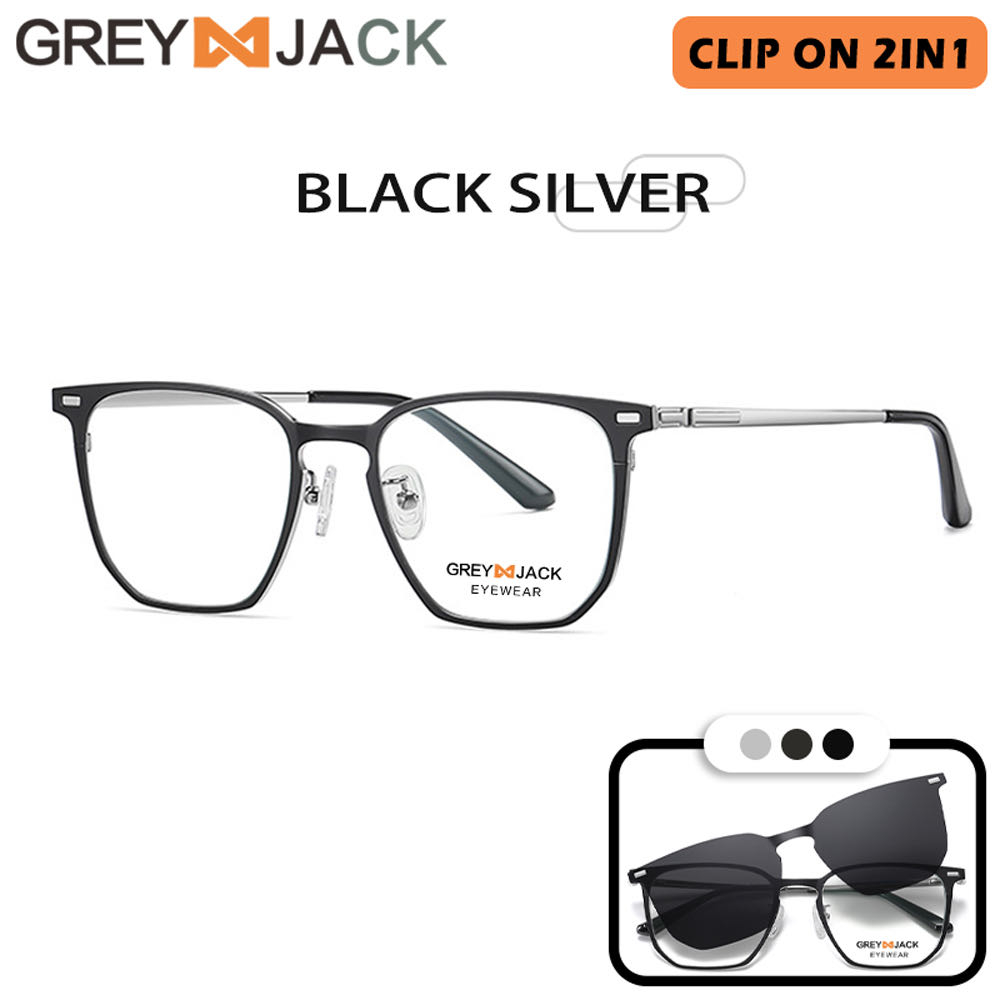Jual Grey Jack Kacamata Blueray Clip On 2in1 Polarized Bahan Metal Kotak Unik Pria Wanita Bisa ...