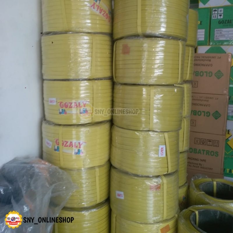 Jual Tali Strapping Band / Straping / Strapping Band Kuning 15mm 8kg GOZALY | Shopee Indonesia