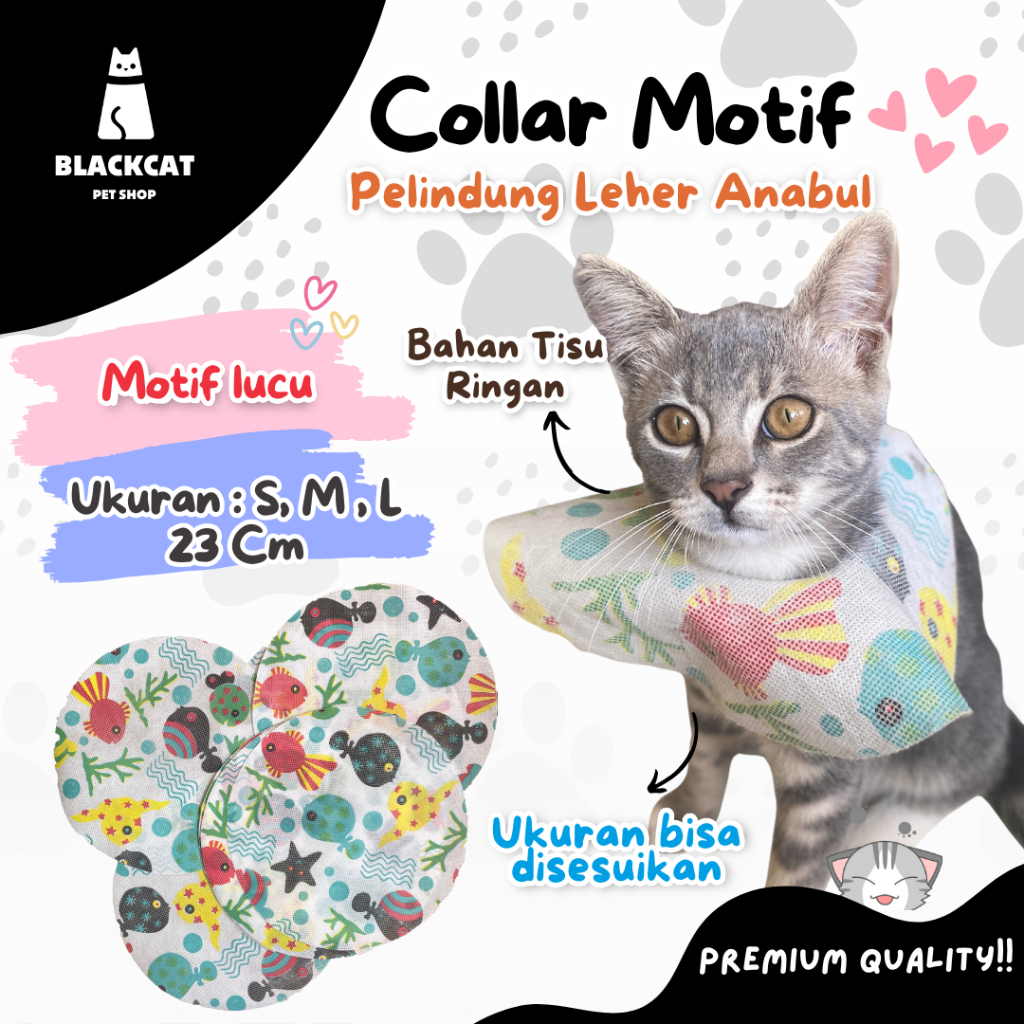 Jual Collar Kucing Kain Pelindung Leher Kucing Penutup Leher Kucing ...