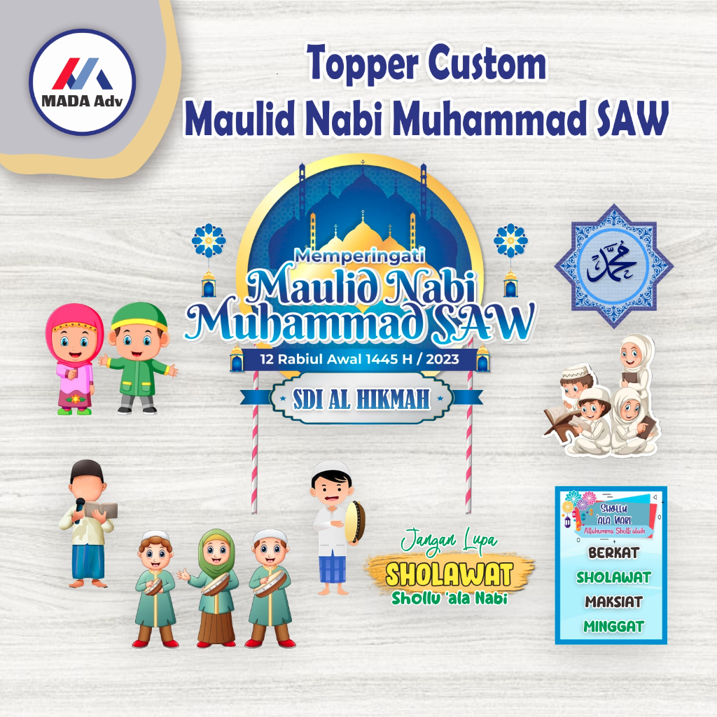 Jual Topper Kue Custom Maulid Nabi / Topper Custom Maulid Nabi / Topper ...