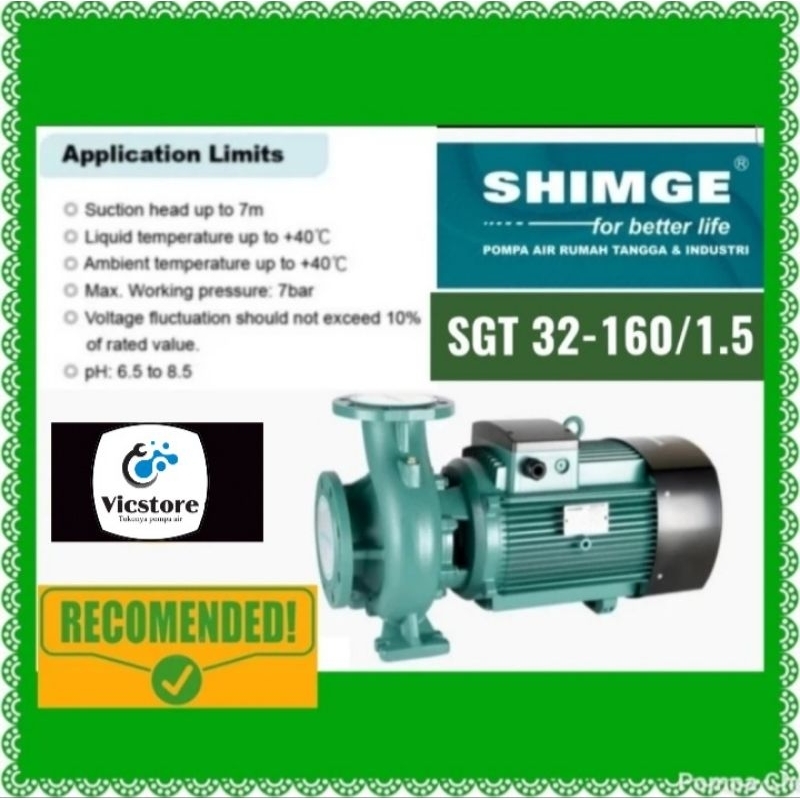 Jual Pompa centrifugal 2hp shimge sgt 32-160/1.5 transfer / horizontal ...