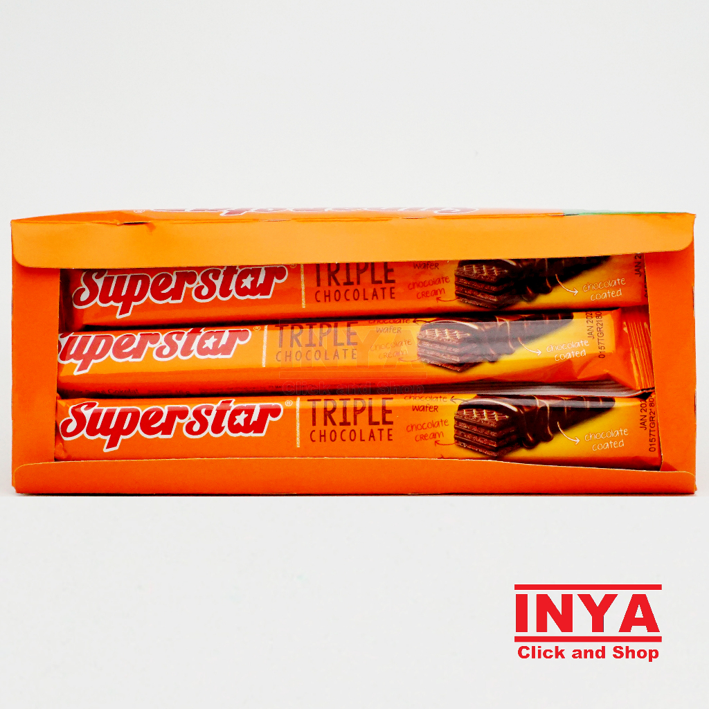 Jual Superstar Triple Chocolate 12x16gr Box - Wafer | Shopee Indonesia