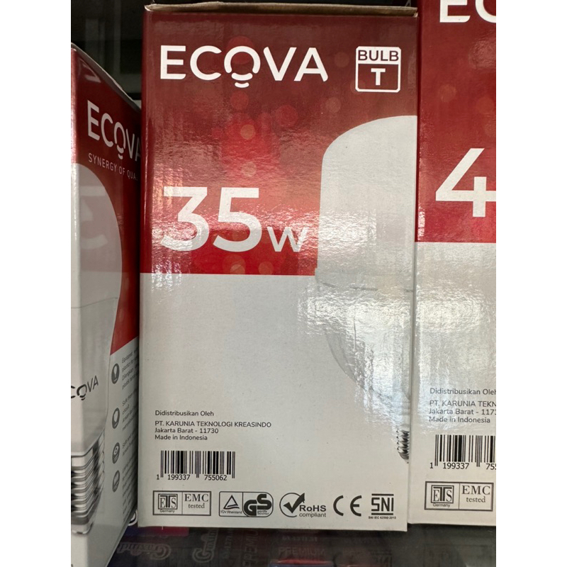 Jual Lampu LED putih ECOVA 35, 45, 55 watt Cool day light | Shopee ...