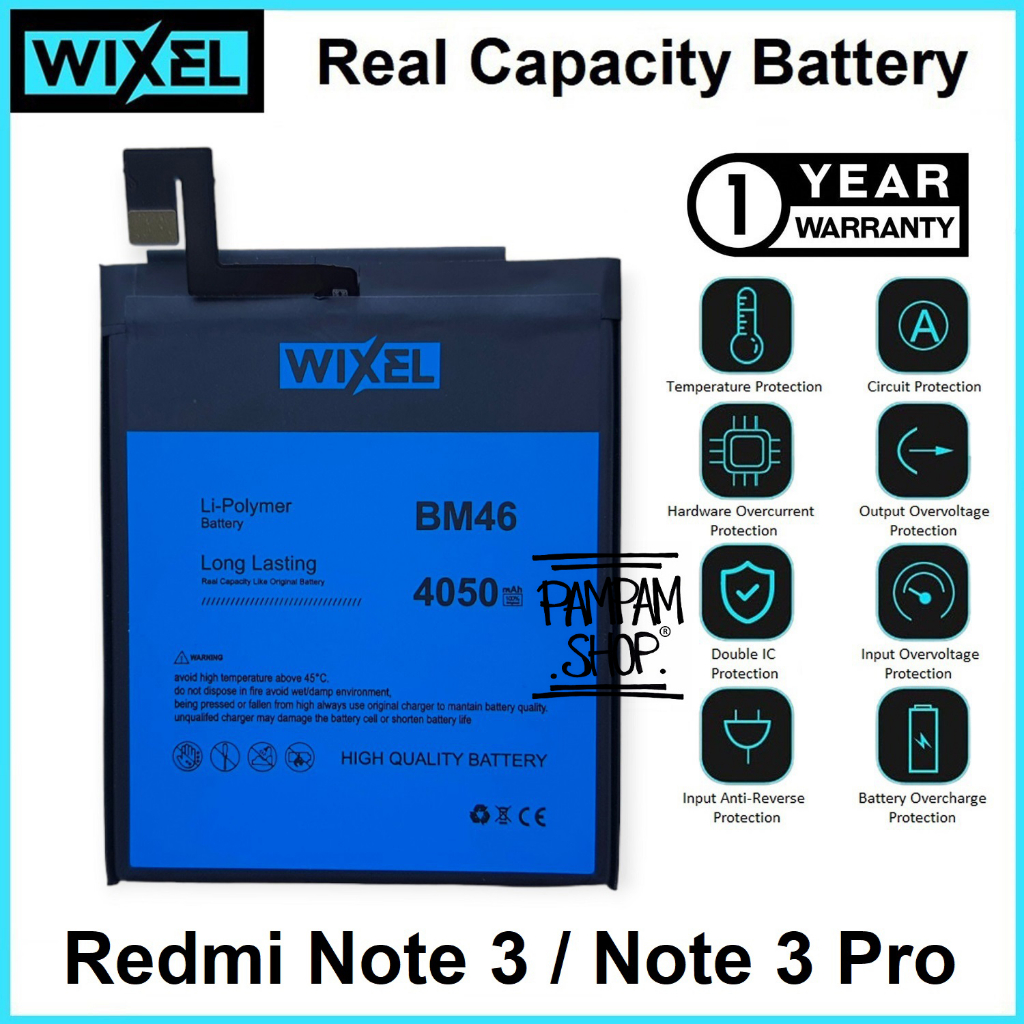 Jual WIXEL ORIGINAL Baterai XiaoMi BM46 Redmi Note 3 / Note 3 Pro Real ...