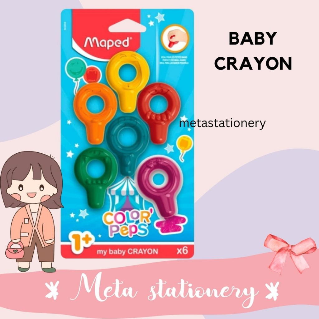 Jual Crayon Bayi / Baby Crayon Maped Kemasan Blister isi 6 warna ...