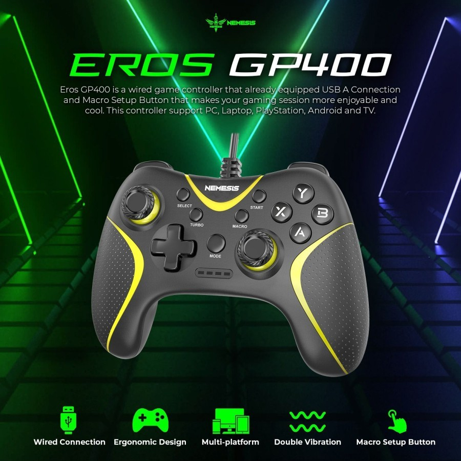 Jual Gamepad NYK Nemesis EROS GP400 GP-400 | Joystick Controller ...