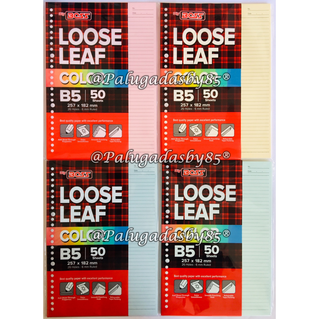 Jual (1 Pak Isi 50 Lembar) GROSIR Loose Leaf BIG BOSS B5 50 Lembar ...