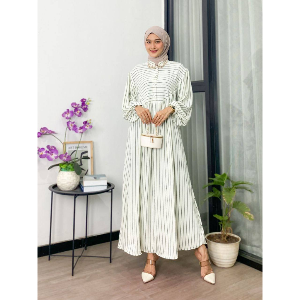 Jual Gamis Salur Crinkle Airflow Yandyed Model Anya | Shopee Indonesia