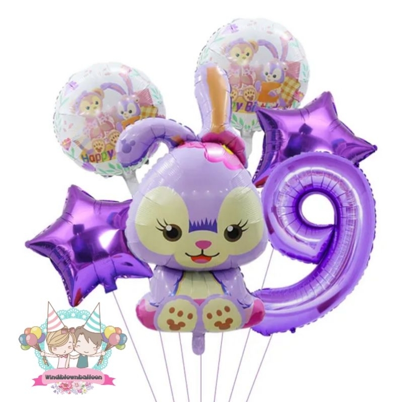 Jual WINDBLOWN BALON SET HBD PURPLE BIRTHDAY STELLALOU FOR GIRL / ULANG ...