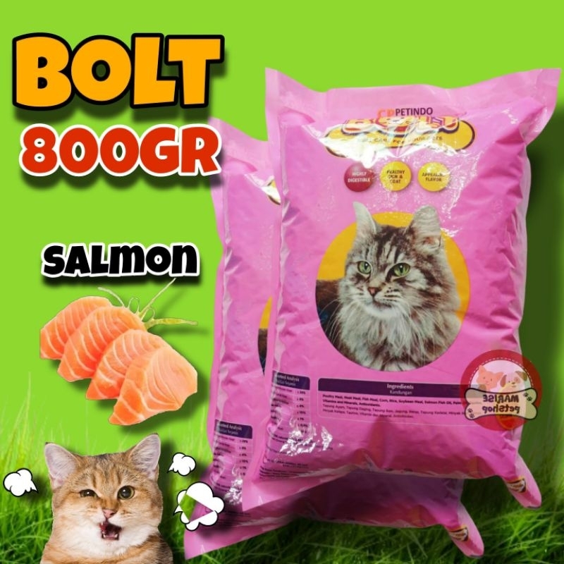 Jual Makanan kucing bolt salmon rasa baru wangi dan bagus untuk bulu ...