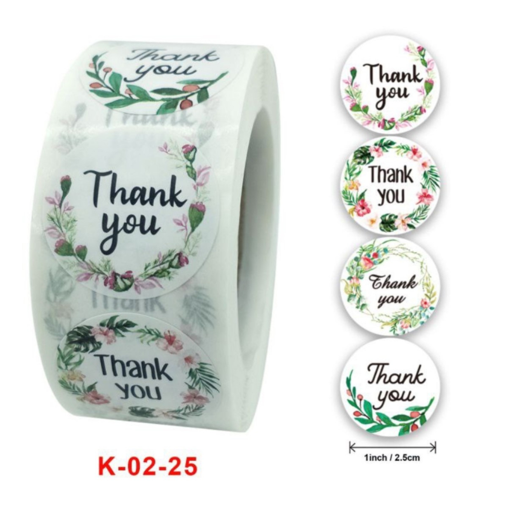 Jual [PART II] STICKER THANKYOU 1 Roll (500 PCS) Stiker Label Makanan ...