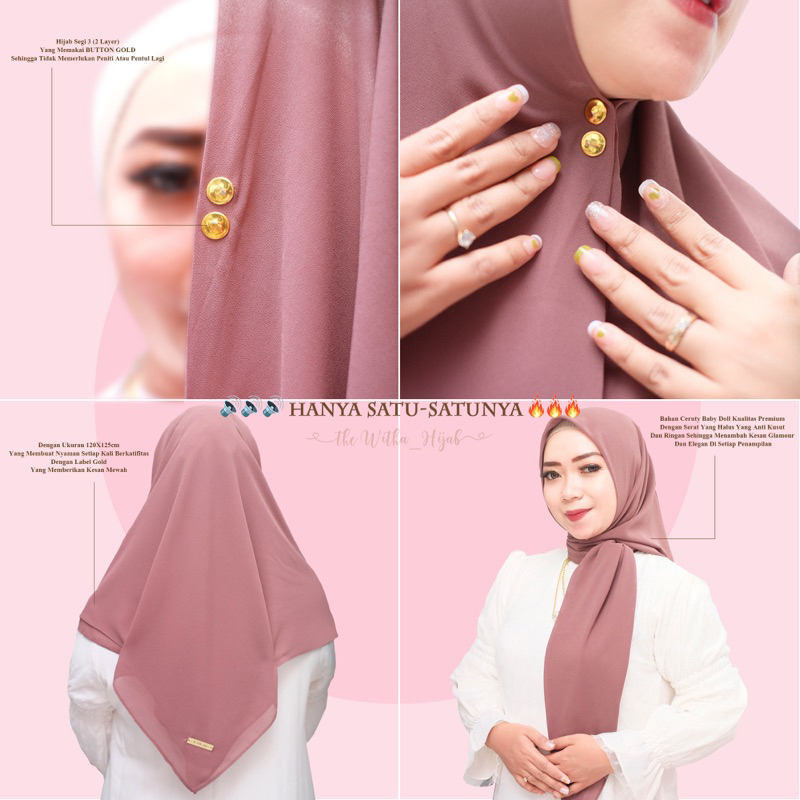Jual HIJAB SEGITIGA (2 LAYER)/SATU -SATUNYA HIJAB YANG MEMAKAI KANCING ...
