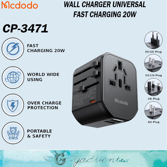 Jual MCDODO CP-3471 Converter Adaptor Travel Universal Colokan Charger ...