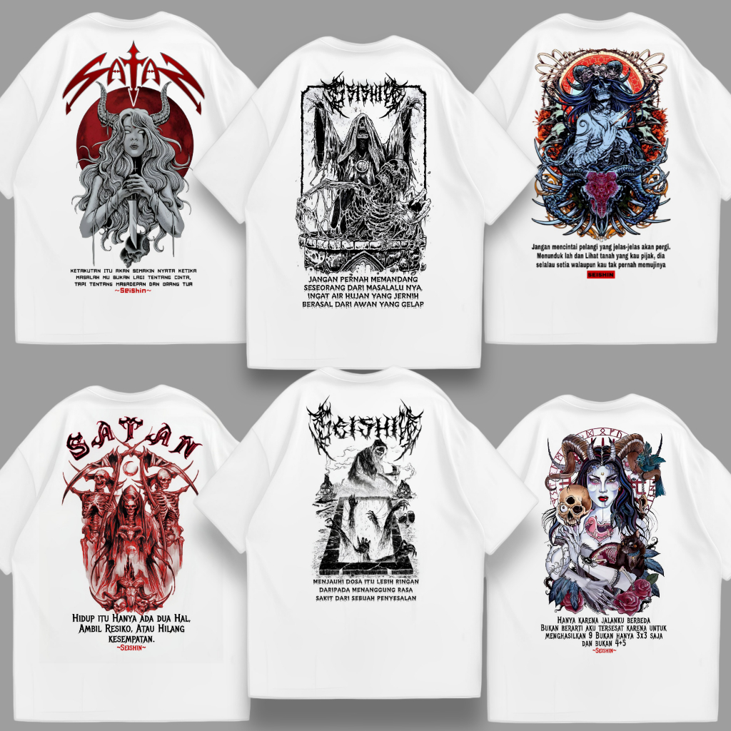 Jual Seishin T-shirt satanic varian dsgn kaos distro bahan caton 24s ...