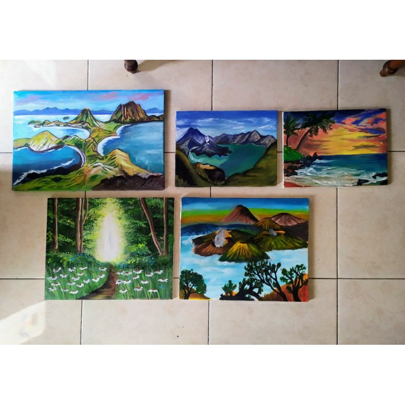 Jual CUSTOME PAINTING/LUKISAN (NON WAJAH) UKURAN 40X30 50X40 DAN 60X40 ...