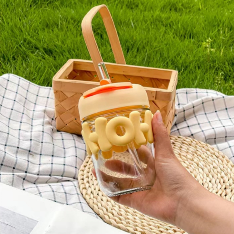 Jual VOOVA Glass Tumblr Aesthetic Botol Minum Transparan Infused Water ...