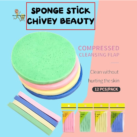 Jual Master Belanja Sponge Stick 12 Batang - Compressed Facial Sponge ...