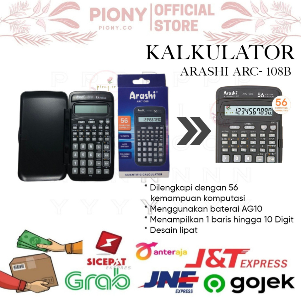 Jual KALKULATOR SEKOLAH ARASHI ARC/ KALKULATOR CITIZEN CT 109 ...