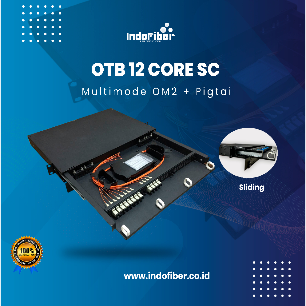 Jual Indofiber OTB 12 core SC Multimode OM2 rackmount sliding rail + Pigtail / OTB 12 port SC ...