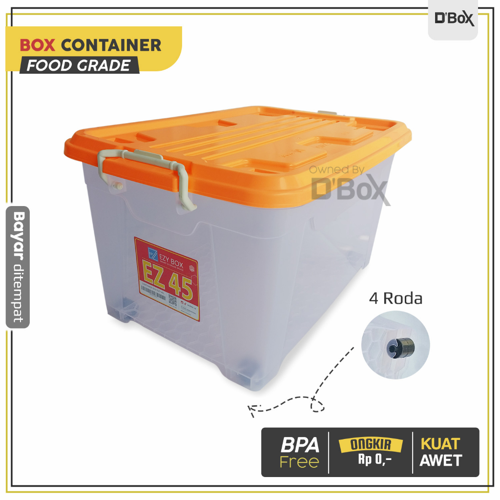 Jual [COD] Kontainer Box Plastik Murah 45 Liter Container Penyimpanan ...