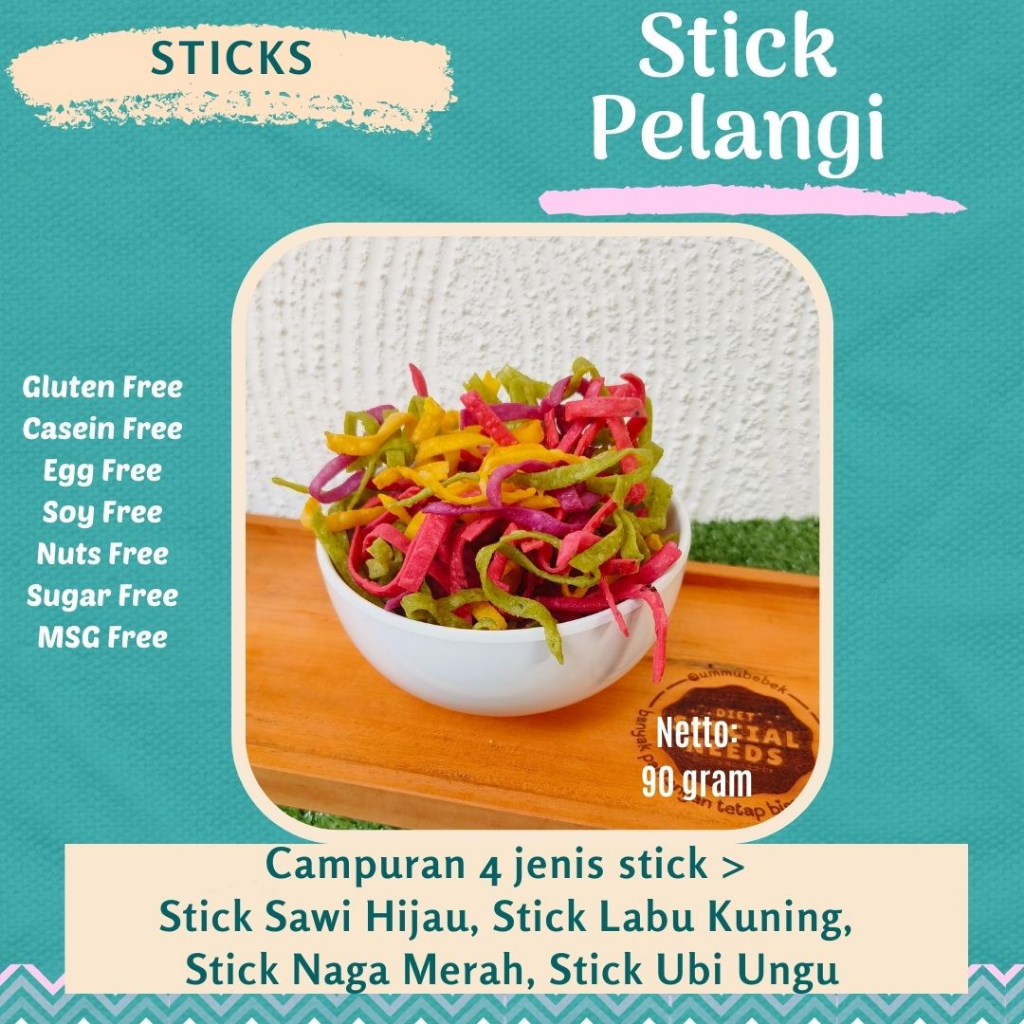 Jual STICK PELANGI VEGAN BUAH DAN SAYUR Sawi Hijau Labu Kuning Naga ...